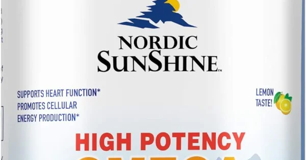 Nordic Sunshine High Potency Omega 1280mg Plus COQ10 100mg, 100 Softgels